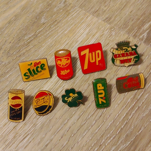 None | Accessories | Vintage Mixed Lot Of 9 Soda Lapel Pins Sprite ...